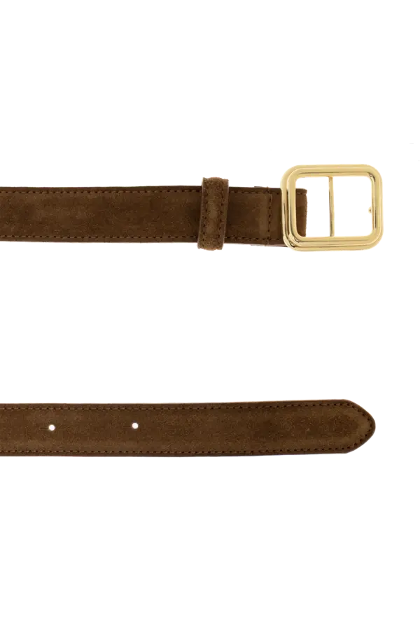 Lié Studio Suede Belt With Gold-tone Buckle