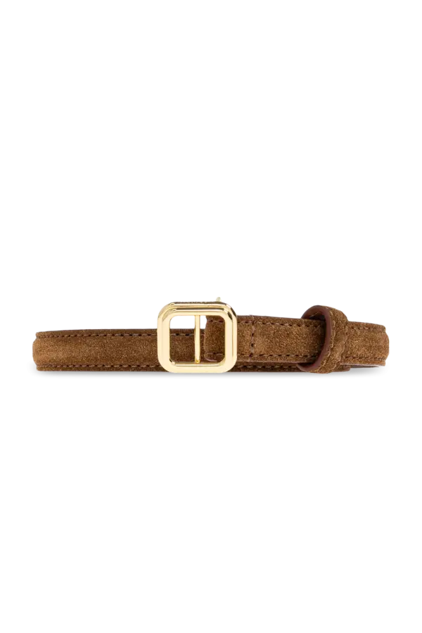 Lié Studio Georgia Slim Suede Belt - Brown