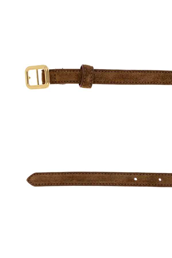 Lié Studio Georgia Slim Suede Belt - Brown