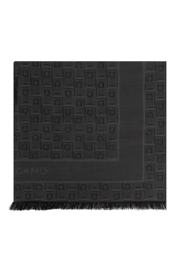 FERRAGAMO Scarf With Monogram - Grey