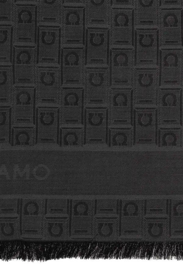 FERRAGAMO Scarf With Monogram - Grey
