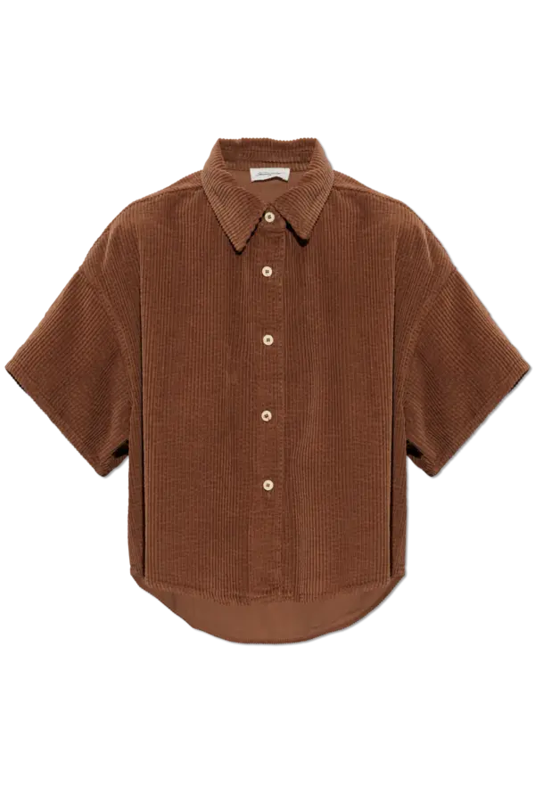 American Vintage Corduroy Boxy Shirt - Brown