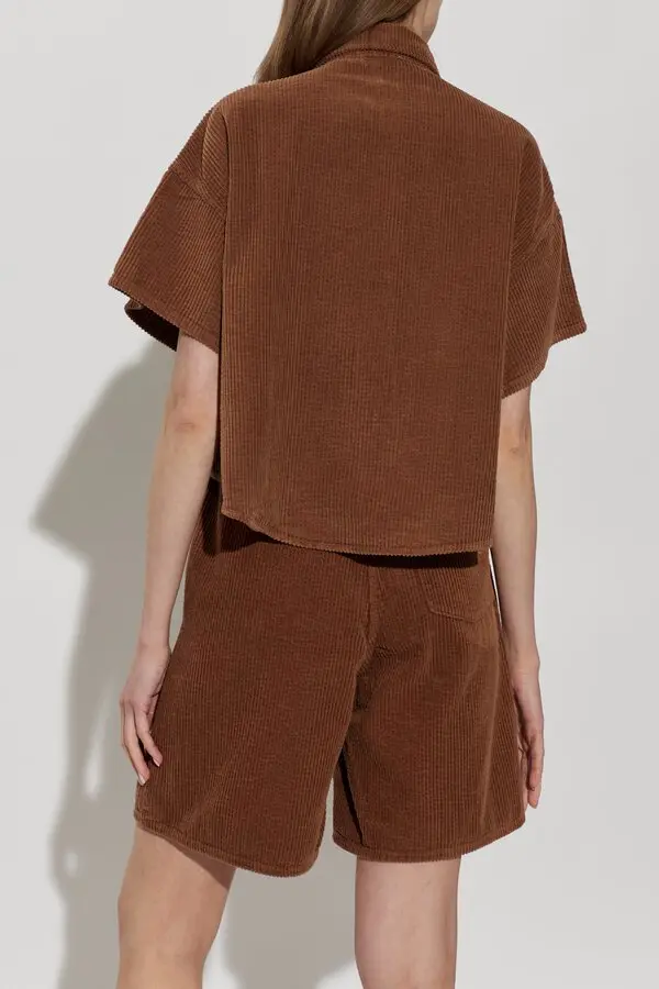 American Vintage Corduroy Boxy Shirt - Brown