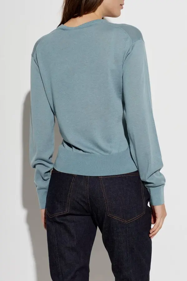 BY MALENE BIRGER Long Sleeve Fine Knit Sweater - Blue