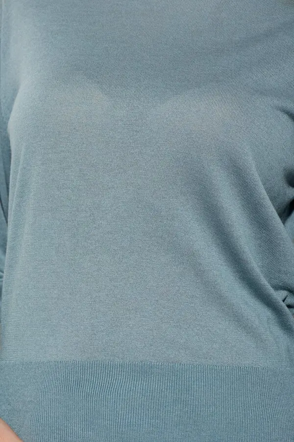 BY MALENE BIRGER Long Sleeve Fine Knit Sweater - Blue