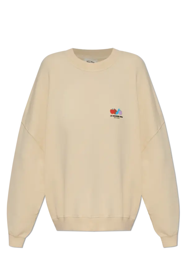 American Vintage Printed Oversized Sweatshirt - Cream