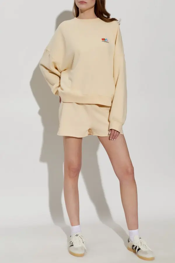 American Vintage Printed Oversized Sweatshirt - Cream