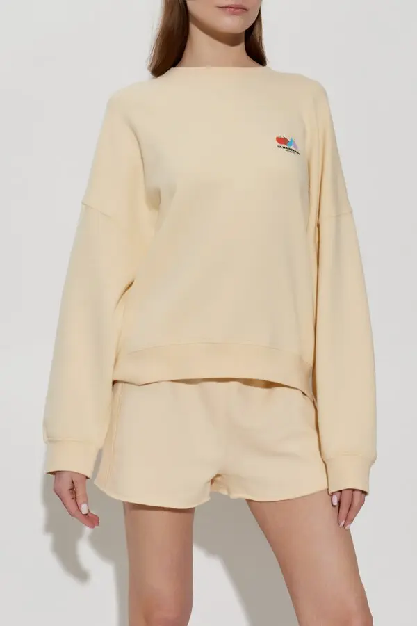 American Vintage Printed Oversized Sweatshirt - Cream
