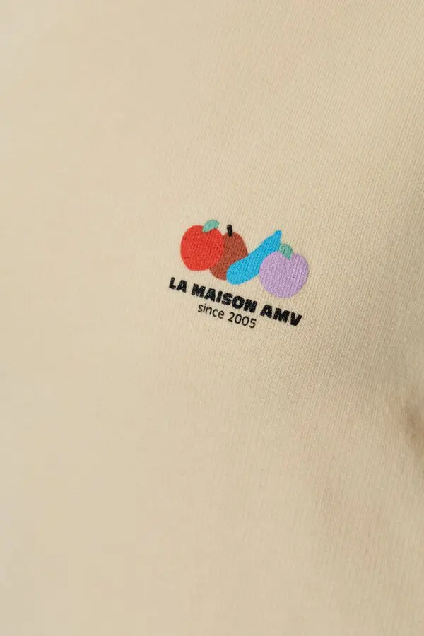American Vintage Printed Oversized Sweatshirt - Cream