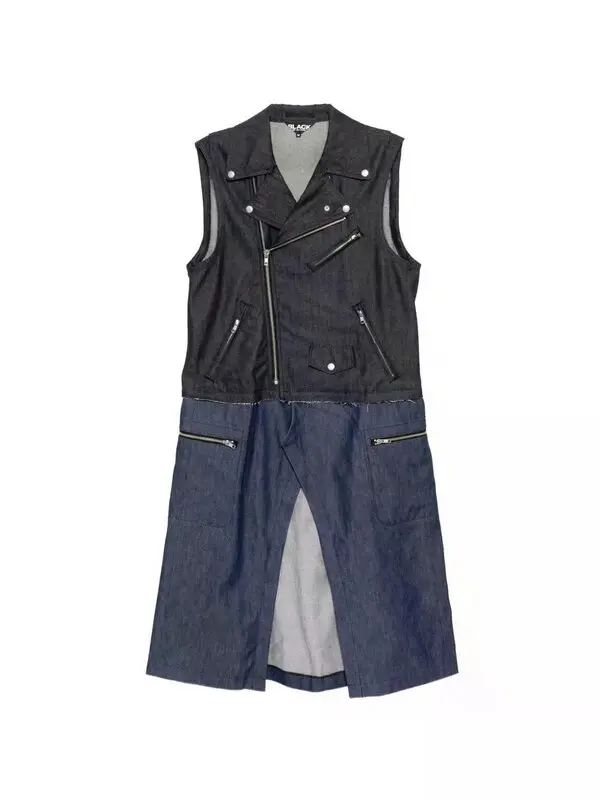 Comme Des Garçons Denim Zipped Coat - Blue