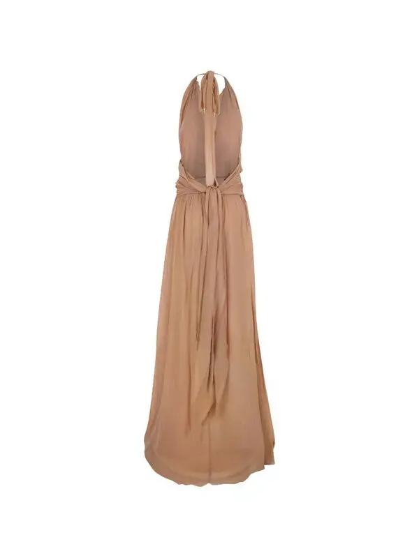 Blumarine Georgette Maxi Dress - Neutrals