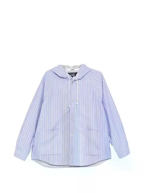 Comme Des Garçons Striped Hoodie - Blue