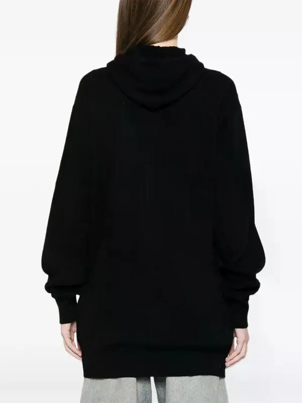 Balenciaga Logo-embroidered Cable-knit Hoodie
