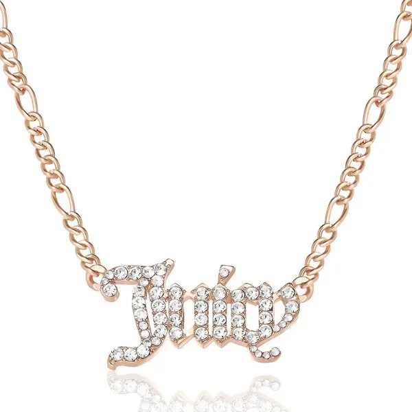Juicy Couture Juicy Script Crystal Chain Necklace - Goldtone