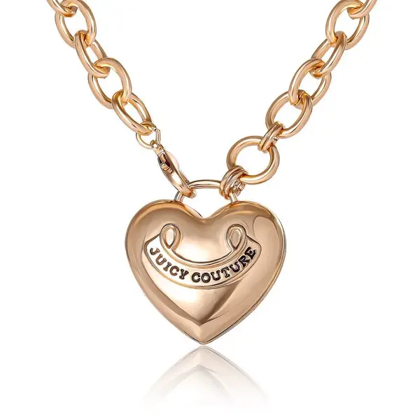 Juicy Couture Heart Pendant Necklace - Goldtone