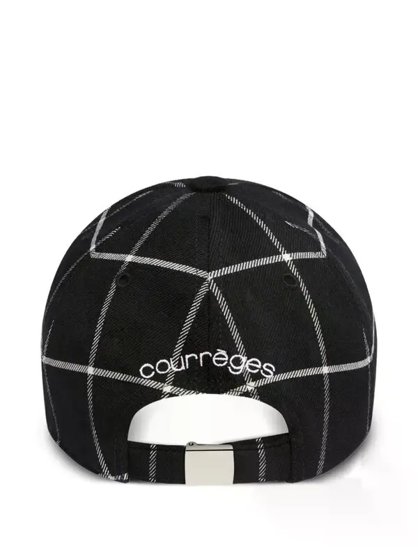 COURREGES Signature Check Cap - Black