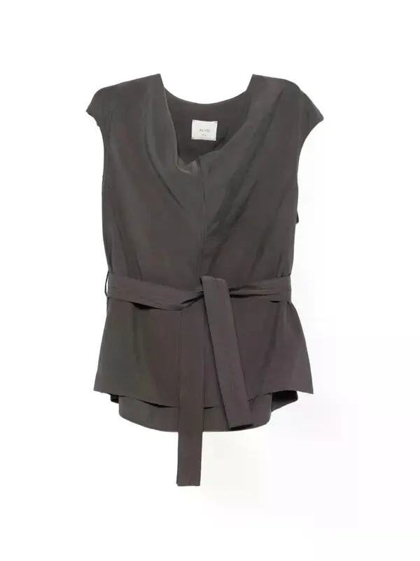 ALYSI Sleeveless Belted Top - Grey