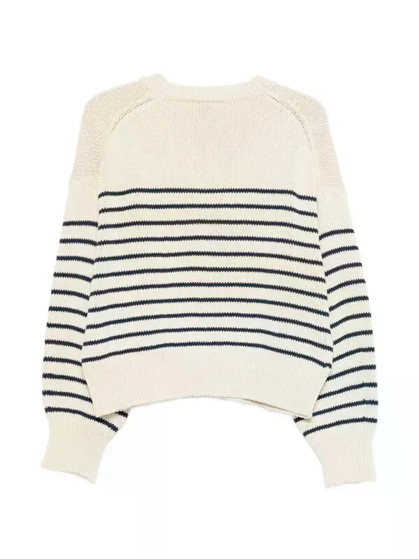 ALYSI Striped-detail Sweater - Neutrals