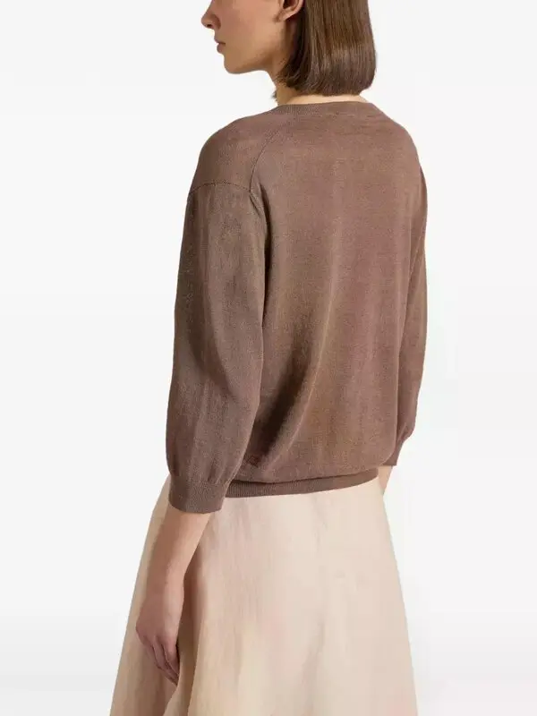 SLOWEAR V-neck 3/4 Sleeve T-shirt