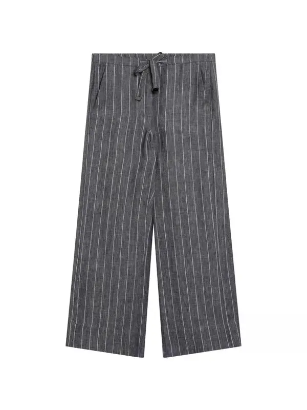 Max Mara Pinstripe Drawstring Trousers - Blue