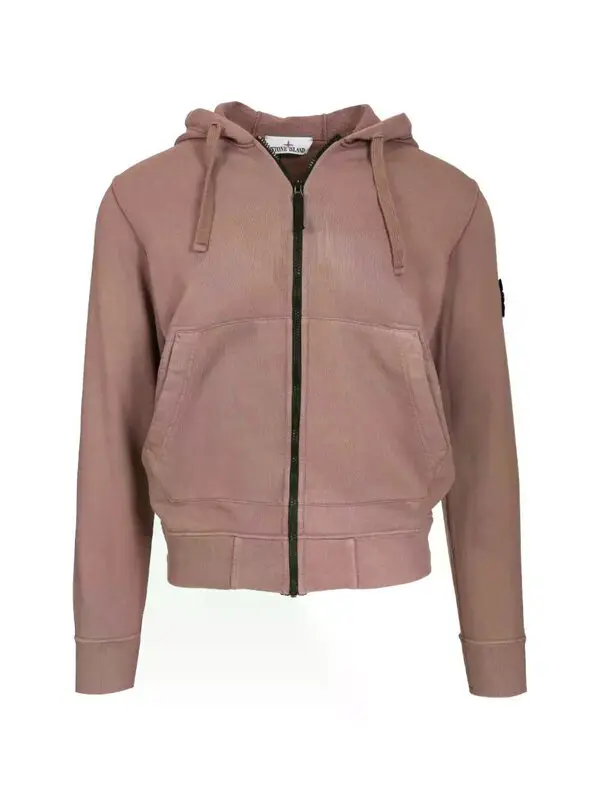 Stone Island Zip-up Hoodie - Pink