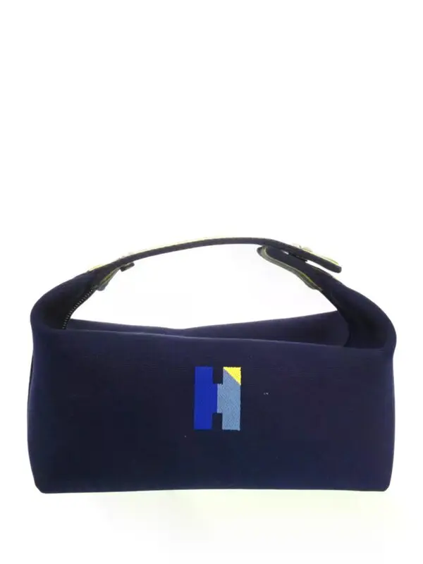Hermès Toile Bride A Brac H Pavillon Case Vanity Bag - Blue