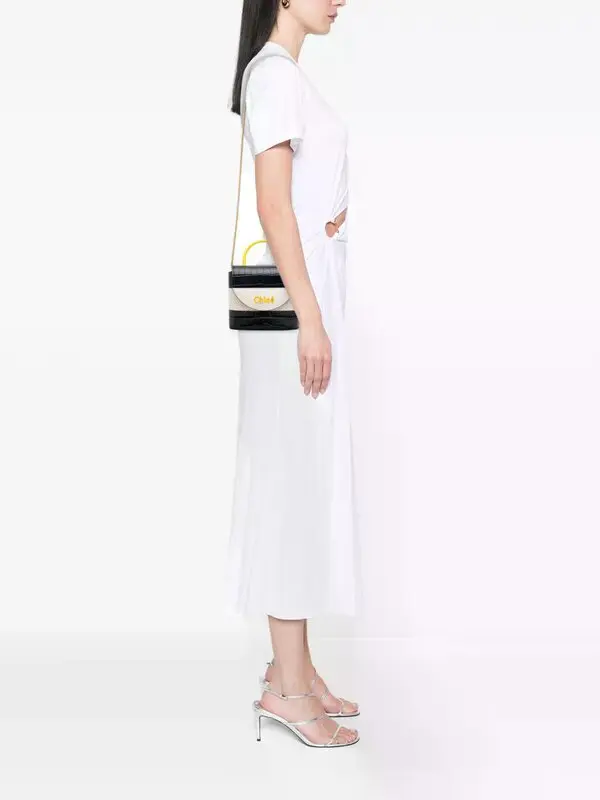 Chloé Tricolor Croc Embossed Leather Aby Lock Satchel