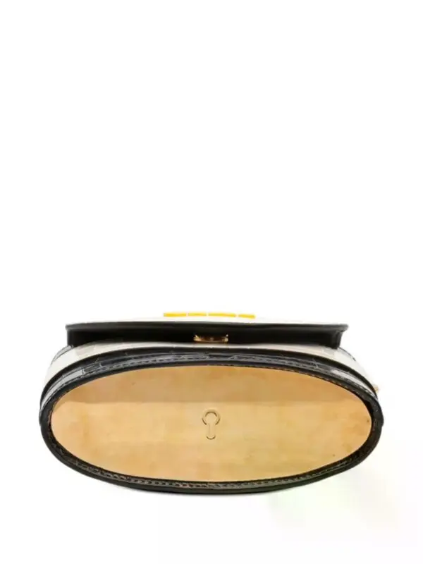 Chloé Tricolor Croc Embossed Leather Aby Lock Satchel