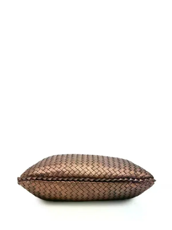 Bottega Veneta Small Metallic Nappa Intrecciato Veneta Hobo Bag - Brown