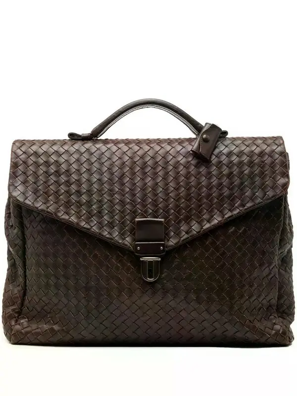 Bottega Veneta Nappa Intrecciato Briefcase - Brown
