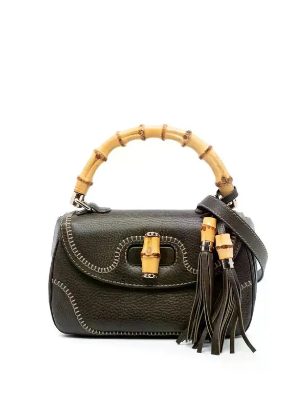 Gucci 2000-2015 Medium Leather New Bamboo Satchel
