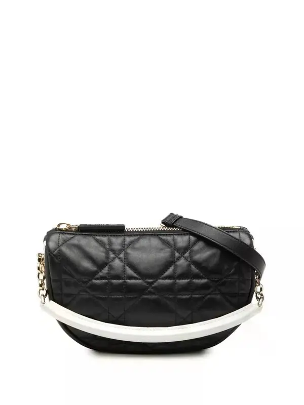 Dior 2021 Small Lambskin Cannage Vibe Hobo Satchel - Black