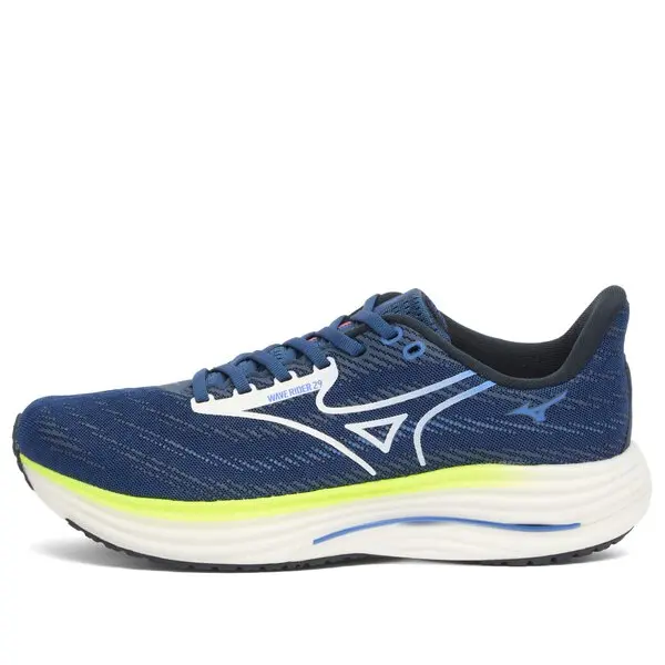 Mizuno Running Wave Rider 29 Sneaker - White/estate Blue/lightning Yellow