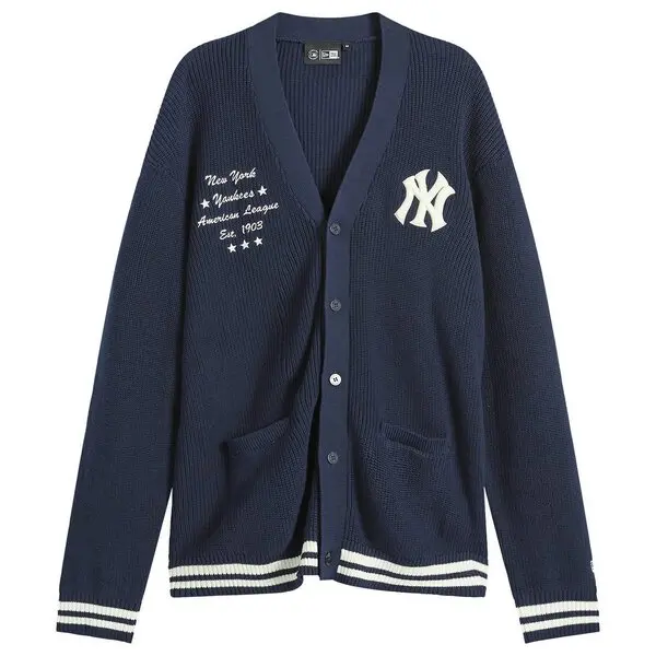 New Era Mlb New York Yankees Script Cardigan - Navy