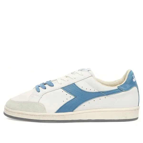 DIADORA Prestige Laminated Leather Sneakers - White/blue Shadow
