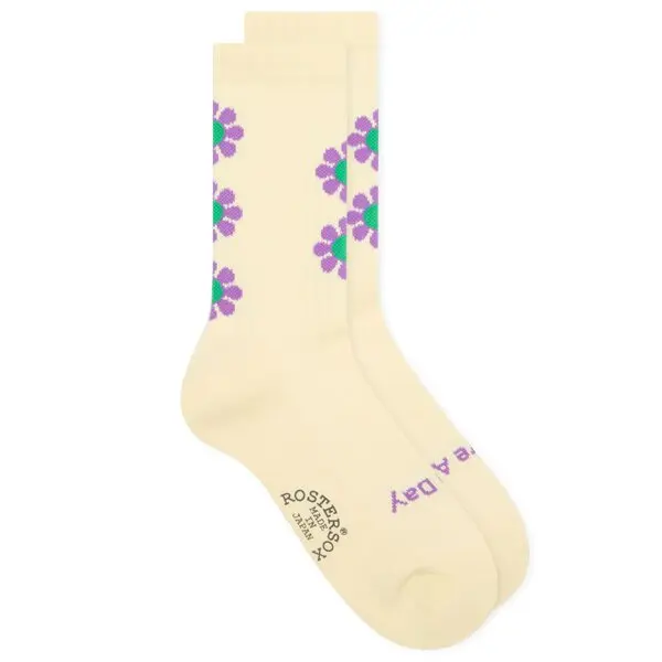 ROSTERSOX Peace Crew Socks - Yellow