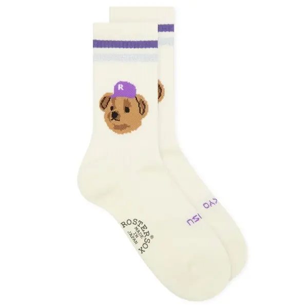 ROSTERSOX Team Bear Socks - White