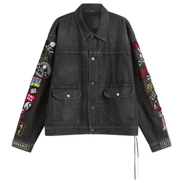 MASTERMIND WORLD Patched Denim Jacket - Black
