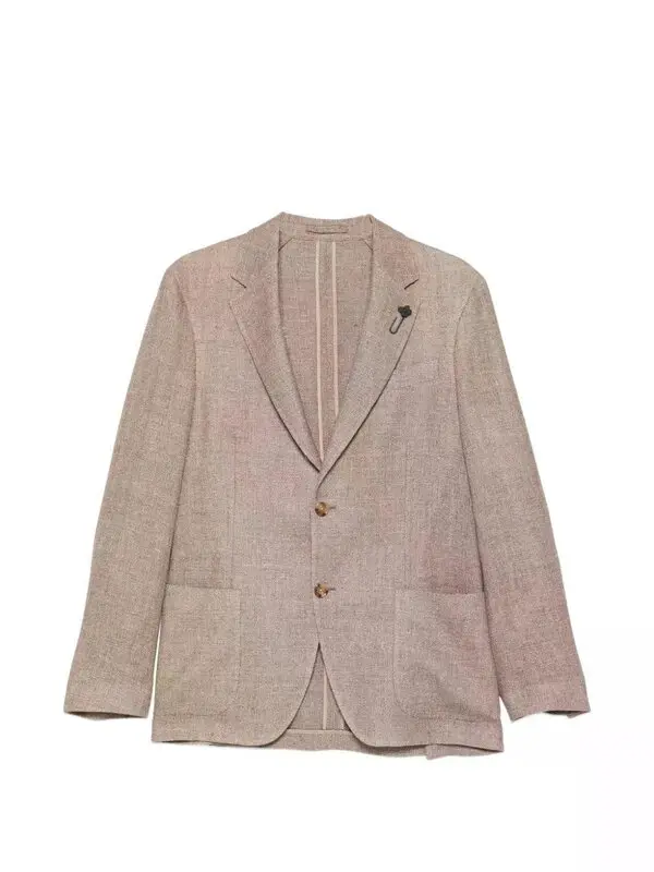 LARDINI Notched-lapel Flap-pocket Blazer
