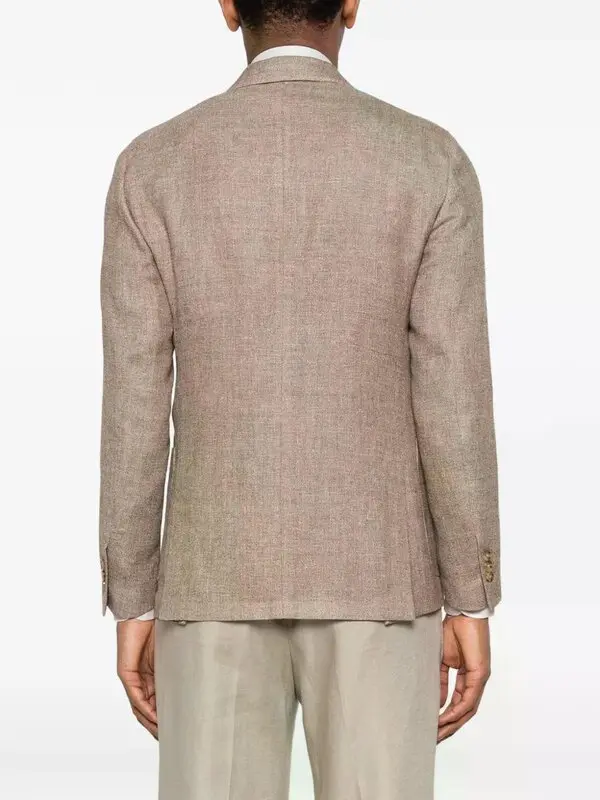 LARDINI Notched-lapel Flap-pocket Blazer