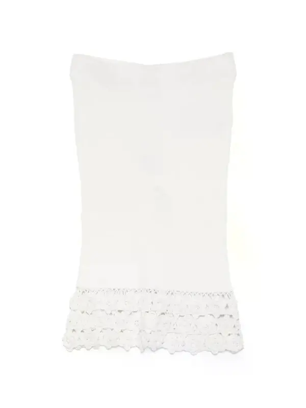 GANNI Crochet-trim Midi Skirt - White