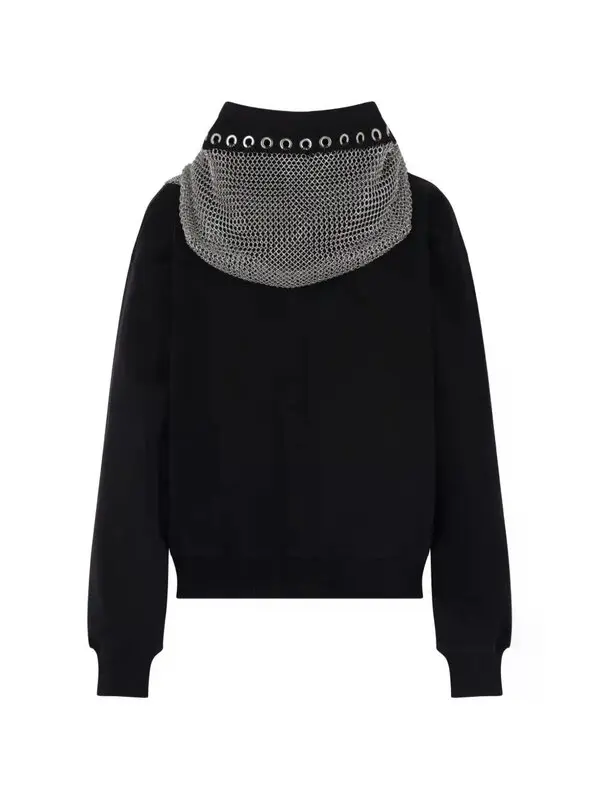 CHOPOVA LOWENA Zip-up Embellished Hoodie - Black