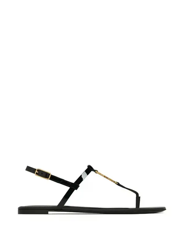 Saint Laurent Logo Strap Sandals - Black