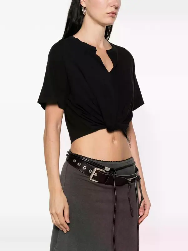 R13 V-neck Twist T-shirt - Black