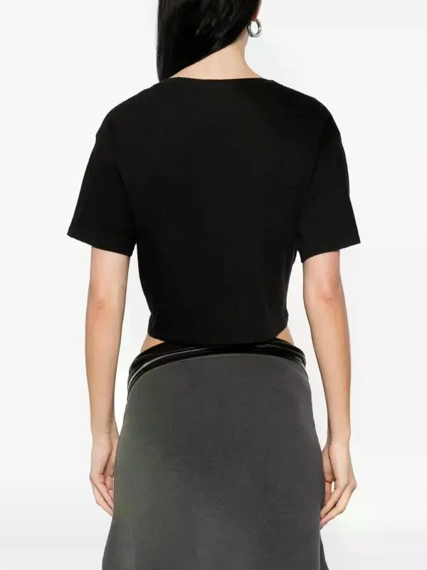 R13 V-neck Twist T-shirt - Black