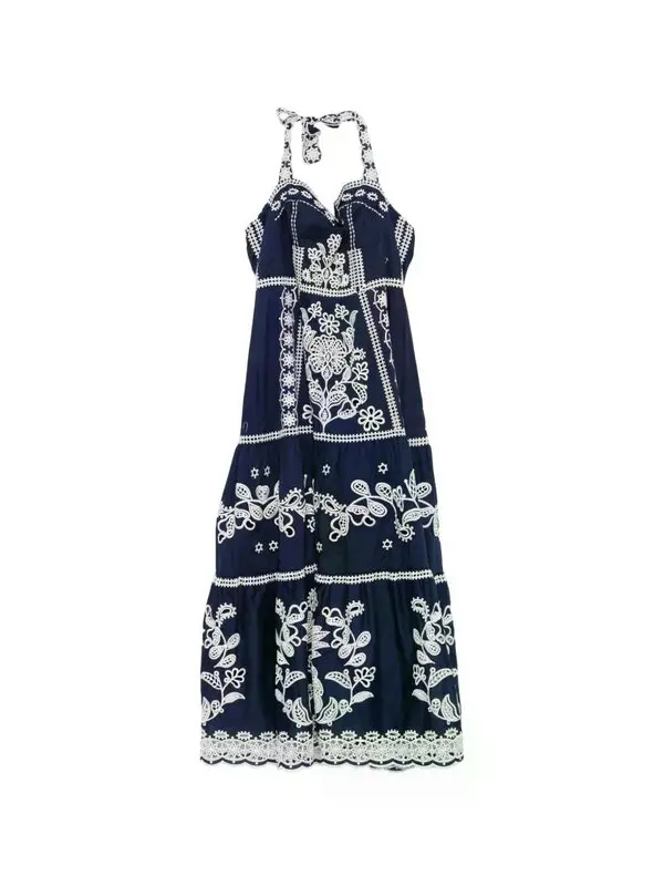Farm Rio Richelieu Midi Dress - Blue