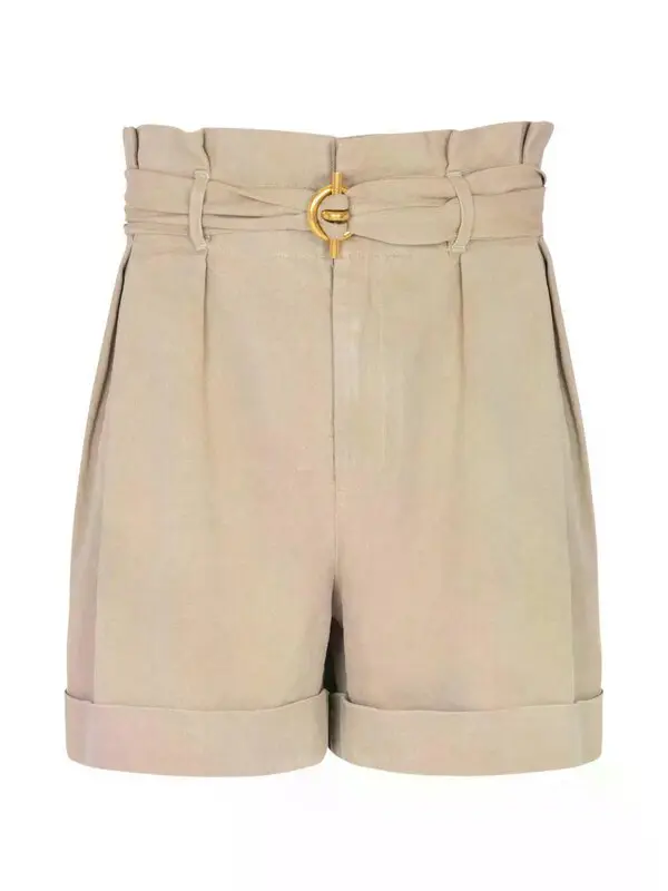 Balmain Belted-waist Tailored Shorts - Neutrals