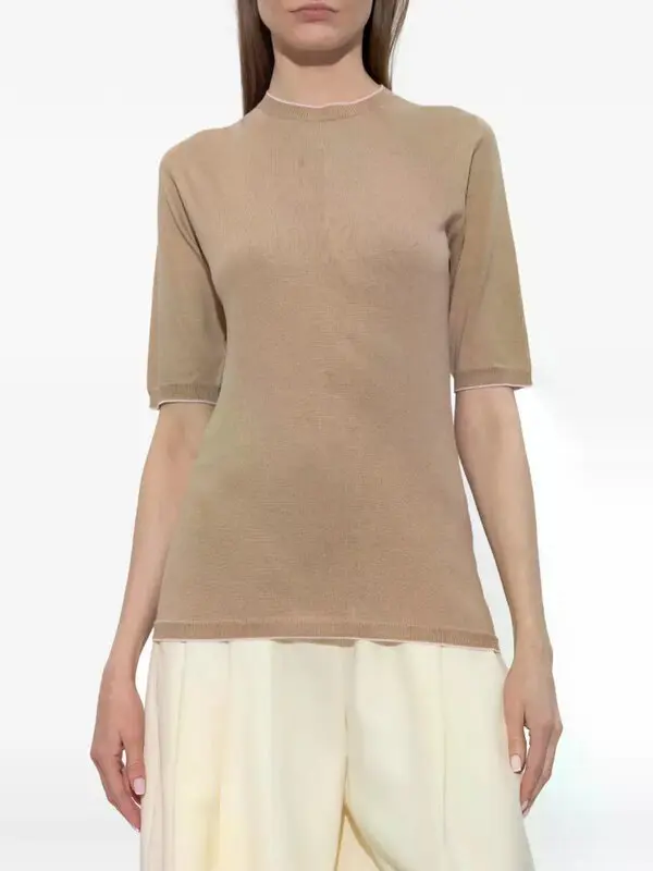 Fabiana Filippi Ribbed Knit Short-sleeve Sweater