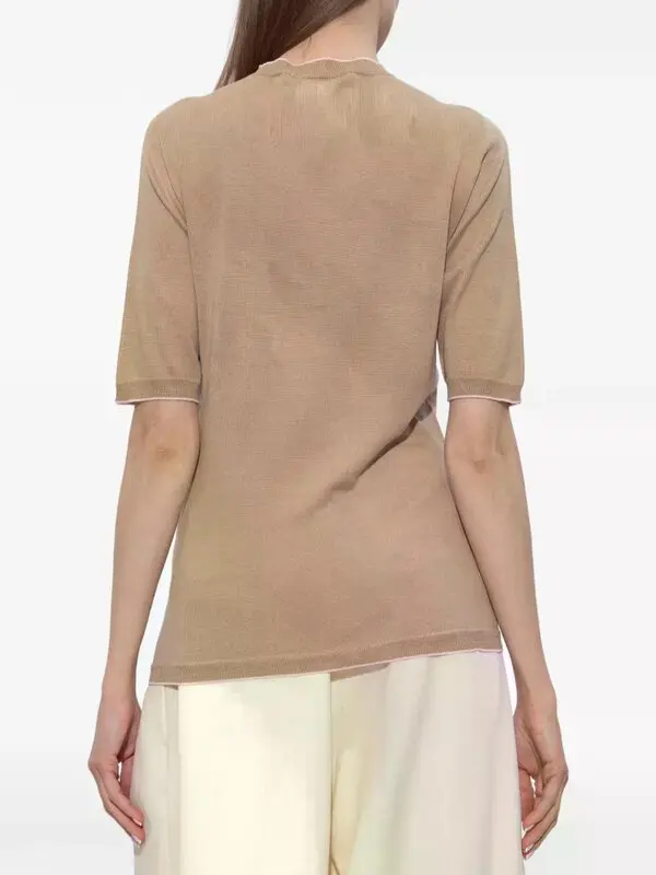 Fabiana Filippi Ribbed Knit Short-sleeve Sweater