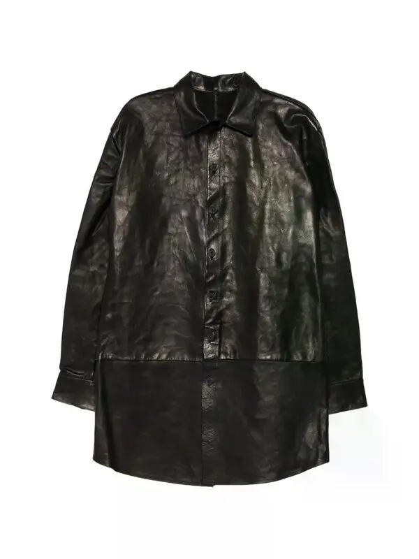 A DICIANNOVEVENTITRE Leather Coat - Black